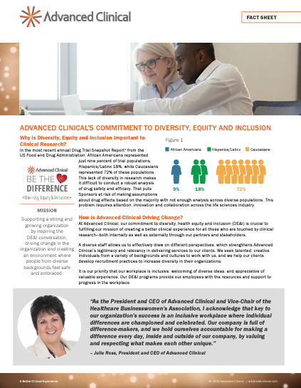 Fact Sheet Advanced Clinical Cares Our Commitment To Diversity 1302
